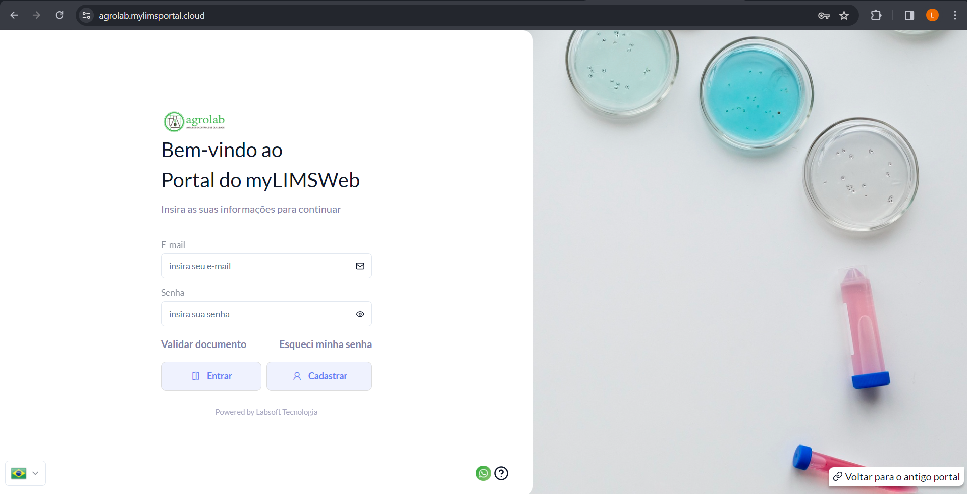 Acessando o Novo Portal de Resultados – Laboratório Agrolab